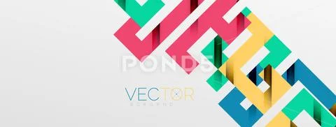 Color bend lines with shadow texture effect. Vector Illustration For ...