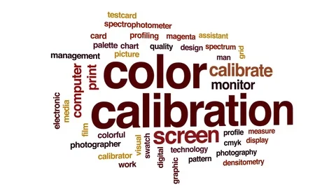 Color calibration animated word cloud, t... | Stock Video | Pond5