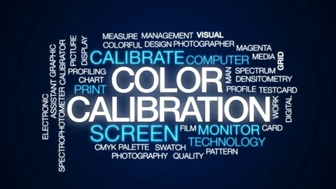 Color calibration animated word cloud, t... | Stock Video | Pond5