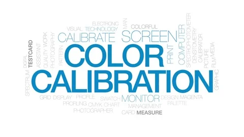 Color calibration animated word cloud, t... | Stock Video | Pond5
