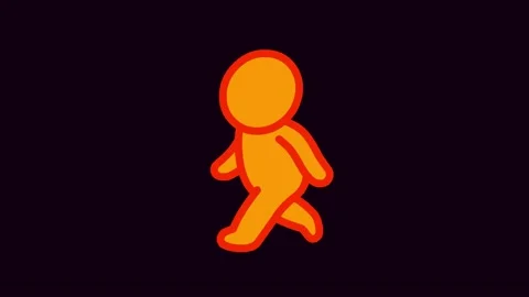 Color changing cartoon stickmen walking ... | Stock Video | Pond5