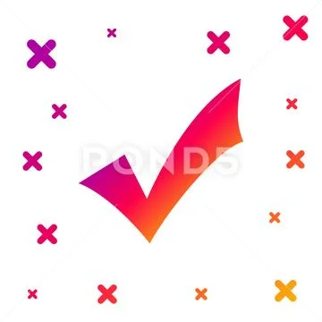 Color Check mark icon isolated on white background. Tick symbol ...