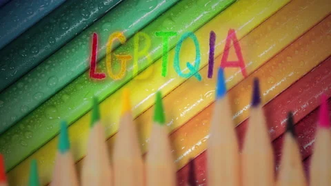 Color Crayons LGBTQIA Word Rainbow Multi... | Stock Video | Pond5