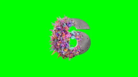 Color Explosion Number 6 Animation on Gr... | Stock Video | Pond5
