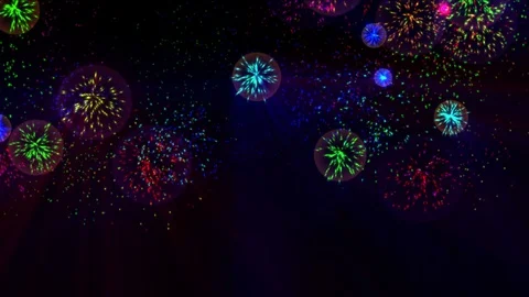 Color fireworks particles animation 4k | Stock Video | Pond5