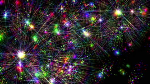 Color fireworks particles animation 4k | Stock Video | Pond5