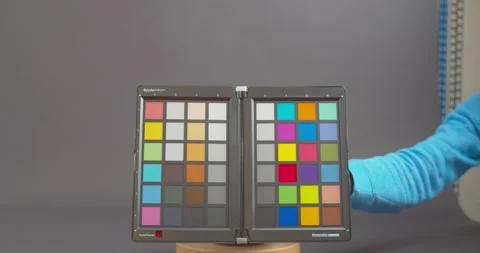 Color grading. Color charter on a black ... | Stock Video | Pond5