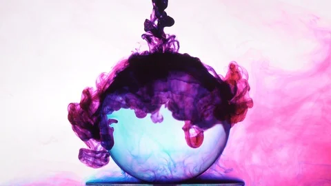 Color Ink flowing in water with Crystal ... | Stock Video | Pond5