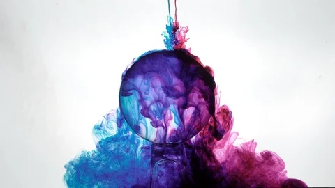 Color Ink flowing in water with Crystal ... | Stock Video | Pond5