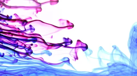 Color Ink flowing in water on white back... | Stock Video | Pond5