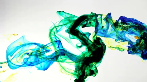 Color Ink flowing in water on white back... | Stock Video | Pond5