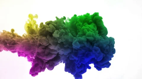 Color Ink flowing in water on white back... | Stock Video | Pond5