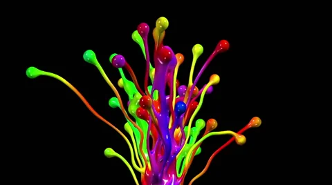 Color Paint Splash. Alpha Matte. | Stock Video | Pond5