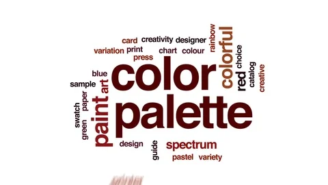 Color palette animated word cloud, text ... | Stock Video | Pond5