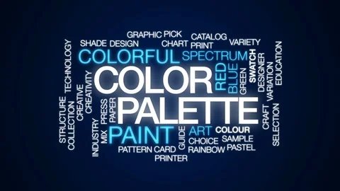 Color palette animated word cloud, text ... | Stock Video | Pond5
