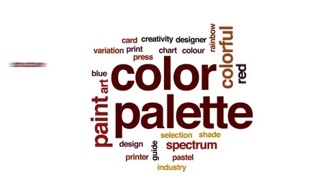 Color palette animated word cloud, text ... | Stock Video | Pond5