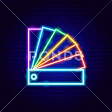 Color Palette Neon Sign Stock Illustration ~ #148934528