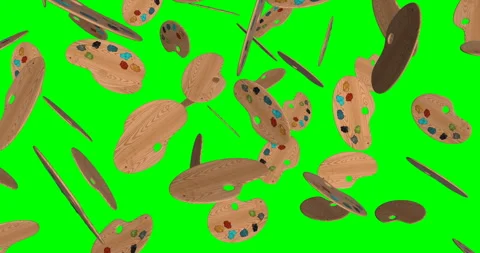 Color Palettes falling slow motion | Stock Video | Pond5