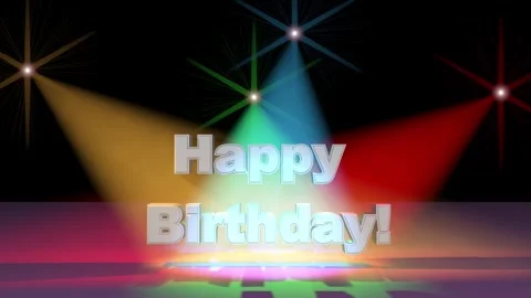 Color ray lights happy birthday loop | Stock Video | Pond5