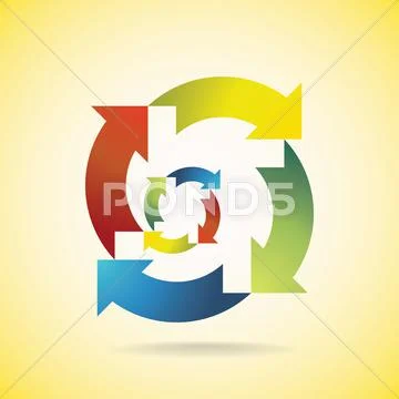 Color recycle symbols Stock Illustration ~ Graphic #20644084