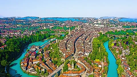 Color sketch in cartoon style. Bern, Swi... | Stock Video | Pond5