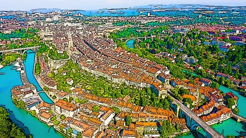 Color sketch in cartoon style. Bern, Swi... | Stock Video | Pond5