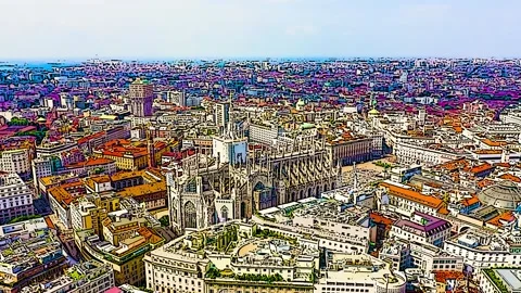 Color sketch in cartoon style. Milan, It... | Stock Video | Pond5