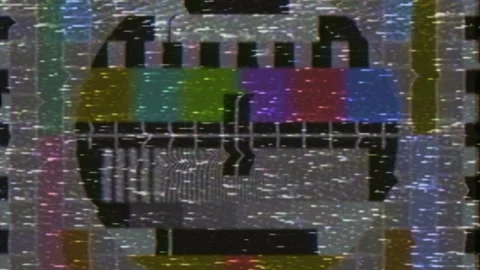 Color tuning chart for TV.No signal.Nois... | Stock Video | Pond5