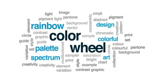 Color wheel animated word cloud, text de... | Stock Video | Pond5