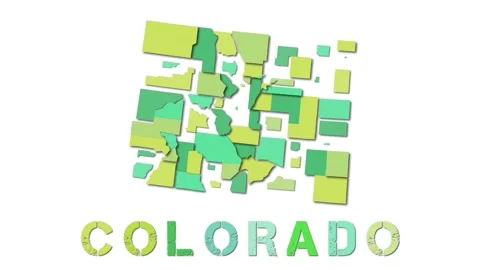 Colorado map with paper regions. Animate... | Stock Video | Pond5