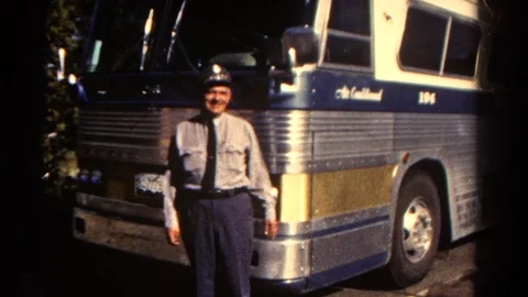 COLORADO US-1967: Male Bus Driver Poses ... | Stock Video | Pond5