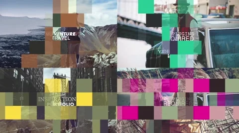 Colored Blocks Mosaic ~ After Effects Template #59860656