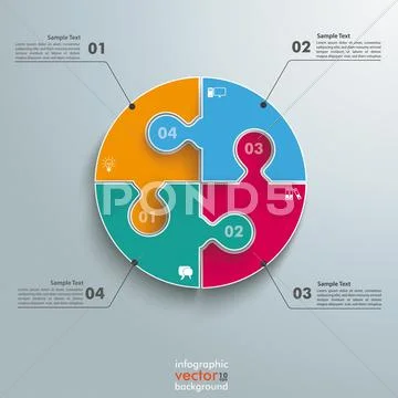 Colored circle puzzle infographic ~ Clip Art #44764199
