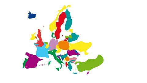 Colored drawing abstract europe map. 2D... | Stock Video | Pond5