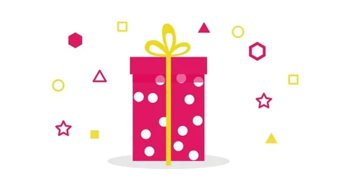 Colored Gift Box animation. Flat cartoon... | Stock Video | Pond5