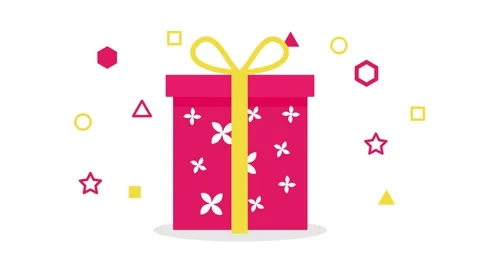 Colored Gift Box animation. Flat cartoon... | Stock Video | Pond5
