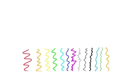 The Colored lines brush illustration. Dr... | Stock Video | Pond5