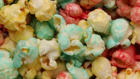 Colored popcorn , rotation in circle. Cl... | Stock Video | Pond5