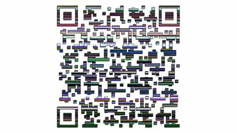 colored QR code on a white background. I... | Stock Video | Pond5