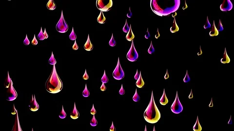 Colored rain drops - 4K | Stock Video | Pond5