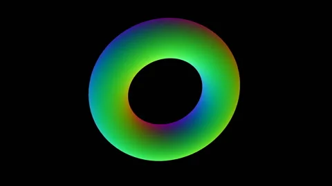 The colored torus rotates in the center ... | Stock Video | Pond5
