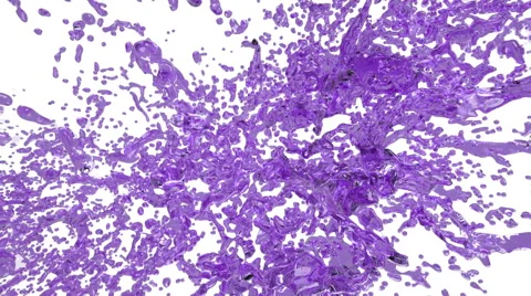 Colored water. purple splash. big splash... | Stock Video | Pond5