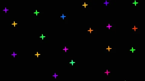 Colorful 2D Cartoon Stars Blinking Anima... | Stock Video | Pond5
