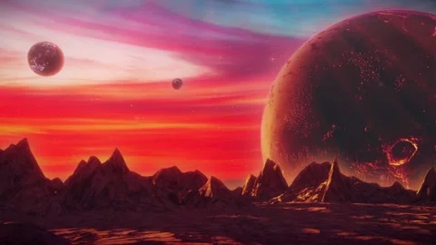 Colorful Abstract Space Landscape - Loop... | Stock Video | Pond5