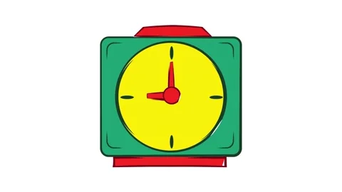Colorful alarm clock icon animation | Stock Video | Pond5