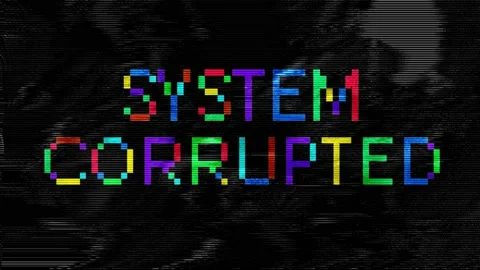 Colorful animated SYSTEM CORRUPTED messa... | Stock Video | Pond5