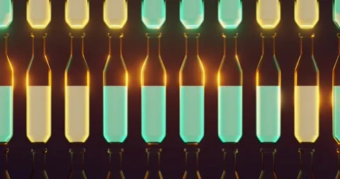 Colorful animation flashing bottles with... | Stock Video | Pond5