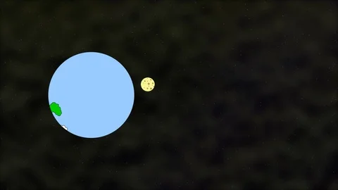 Colorful animation of moon orbitting aro... | Stock Video | Pond5