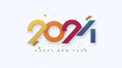 Colorful animation with numbers 2024 and... | Stock Video | Pond5