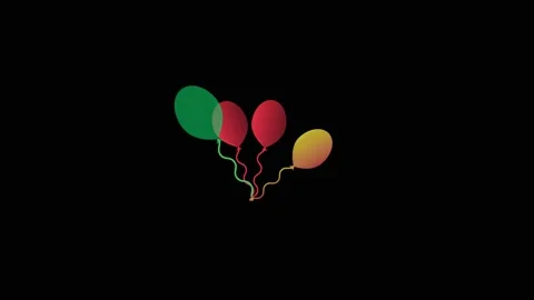 colorful balloon swing in air animation,... | Stock Video | Pond5